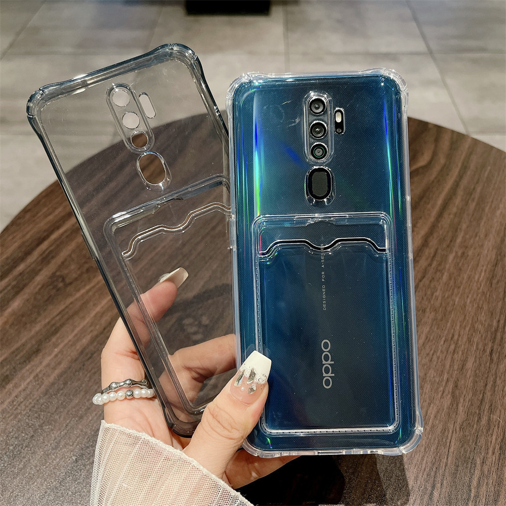 Jual Transparent Card Slot Holder Softcase Fullcover for Oppo A80 A3x A3 A38 A54 A55 A58 A74 A78 ...