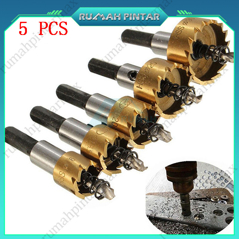 Jual 5Pcs Mata Bor Hole Saw Titanium Dilapisi HSS Mata Bor Lubang Gergaji Set Stainless Steel Metal Alloy Cutting 16 18.5 20 25 30mm Shopee Indonesia