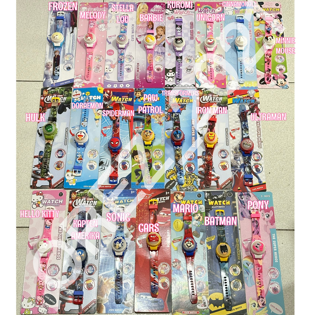 Jual ( SPINNER + LAMPU LED ) JAM TANGAN ANAK BISA PUTAR Sanrio Kuromi ...