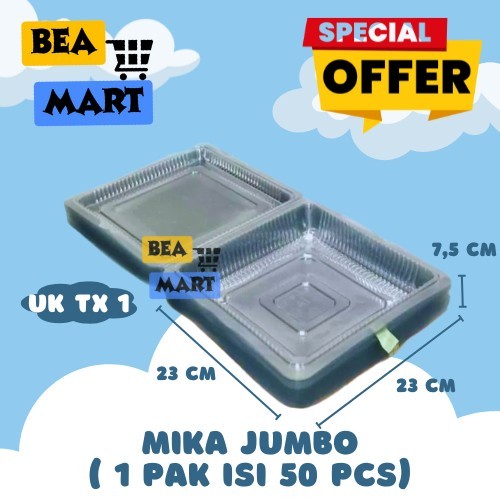 Jual Plastik MIKA JUMBO TX1 50 Pcs | Box Mika Kue Bolu Besar / Mika ...