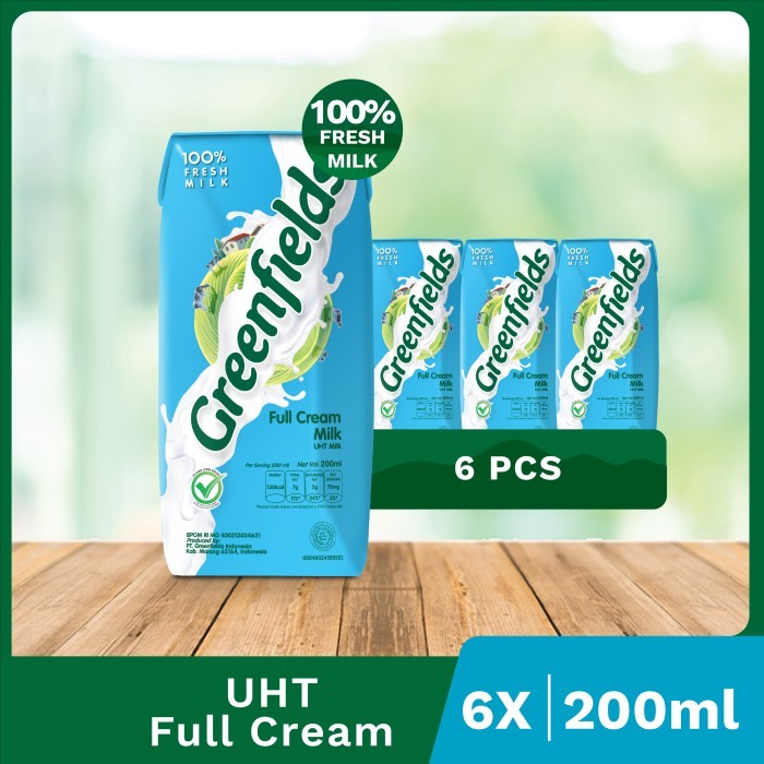 Jual [Bundling 6 Pcs] Susu Greenfields UHT Full Cream 200ml | Shopee Indonesia
