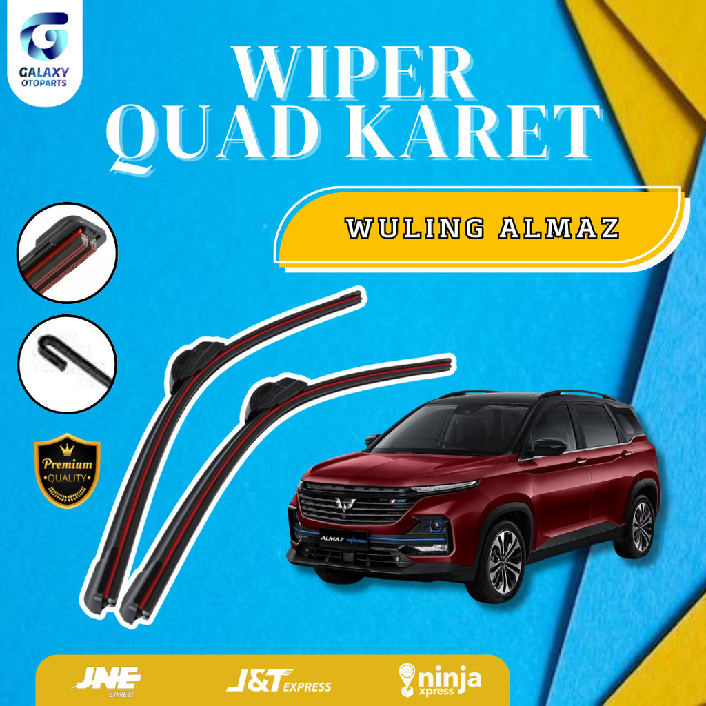 Jual Wiper Quad Blade Mobil Wuling Almaz Model 4 Lapis Karet 1 SET Kiri ...