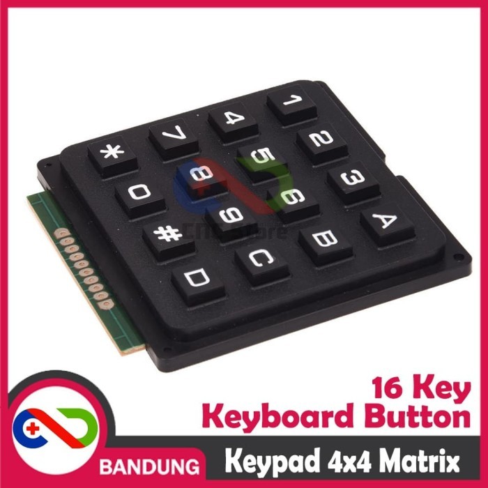 Jual KEYPAD 4x4 KEYBOARD MATRIX 4X4 PLASTIK KARET TIMBUL HITAM | Shopee ...