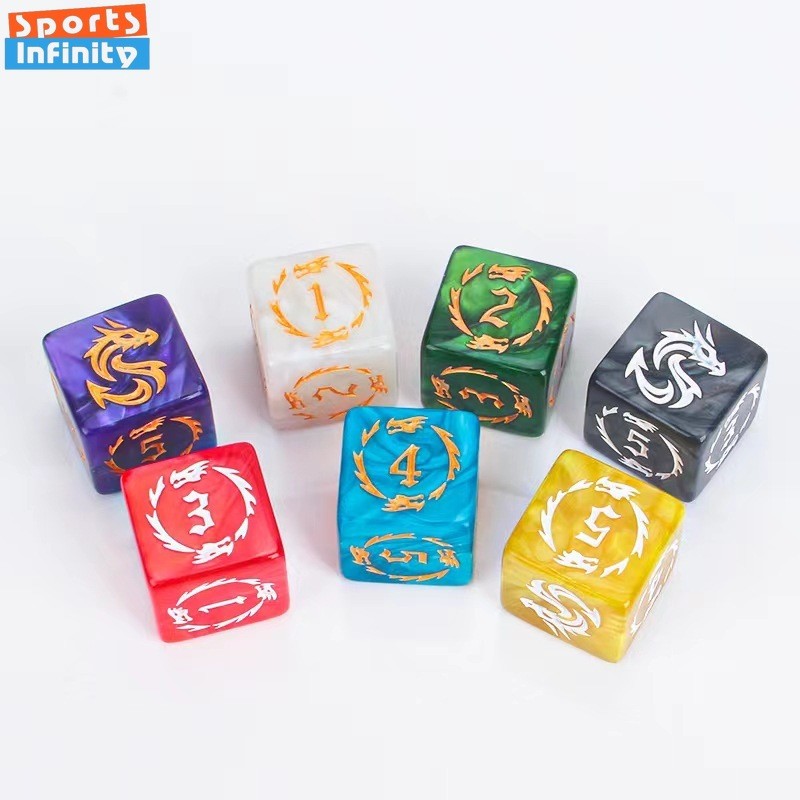 Jual New 7pcs/set Dragon Element Polyhedral Dice Set Number Dice Kit ...