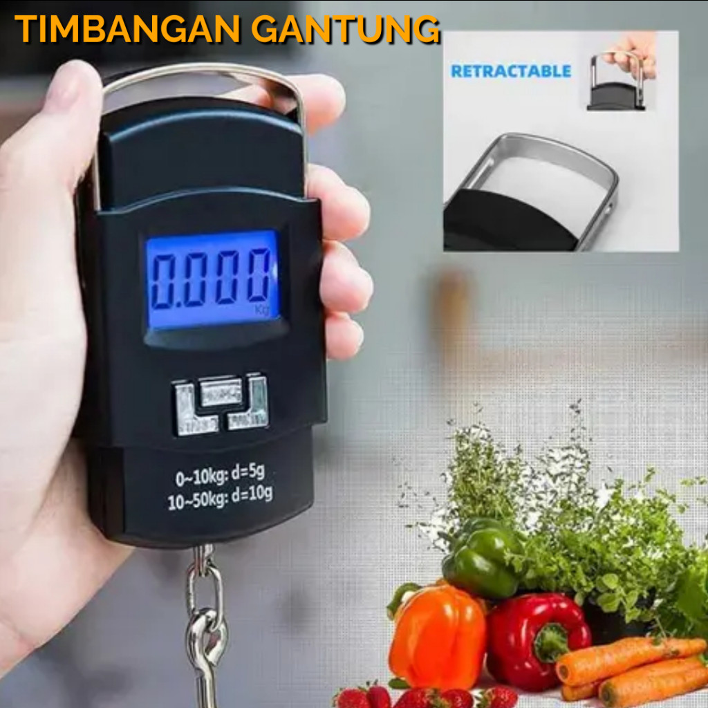 Jual Timbangan Gantung 50 kg Digital Scale Barang Koper Barang Tas Traveling Wisata Ukuran 50kg ...