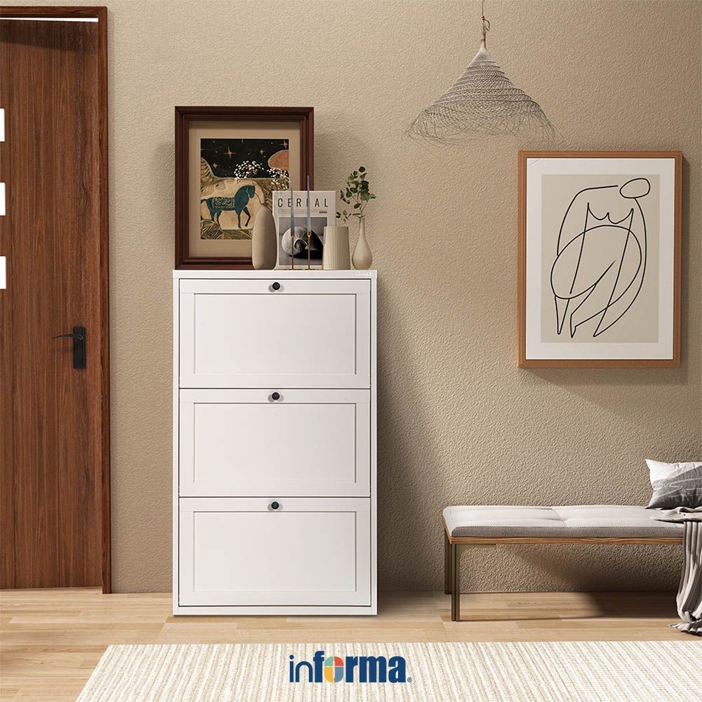 Jual Informa Logan Kabinet Sepatu 3 Tingkat - Putih Organizer Sandal ...