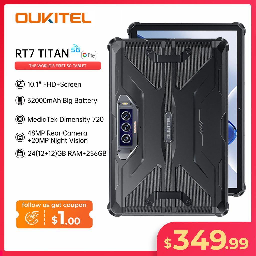 Jual Oukitel RT7 TITAN 5G Rugged Tablet 10.1" FHD+ 32000mAh 12GB+256GB ...