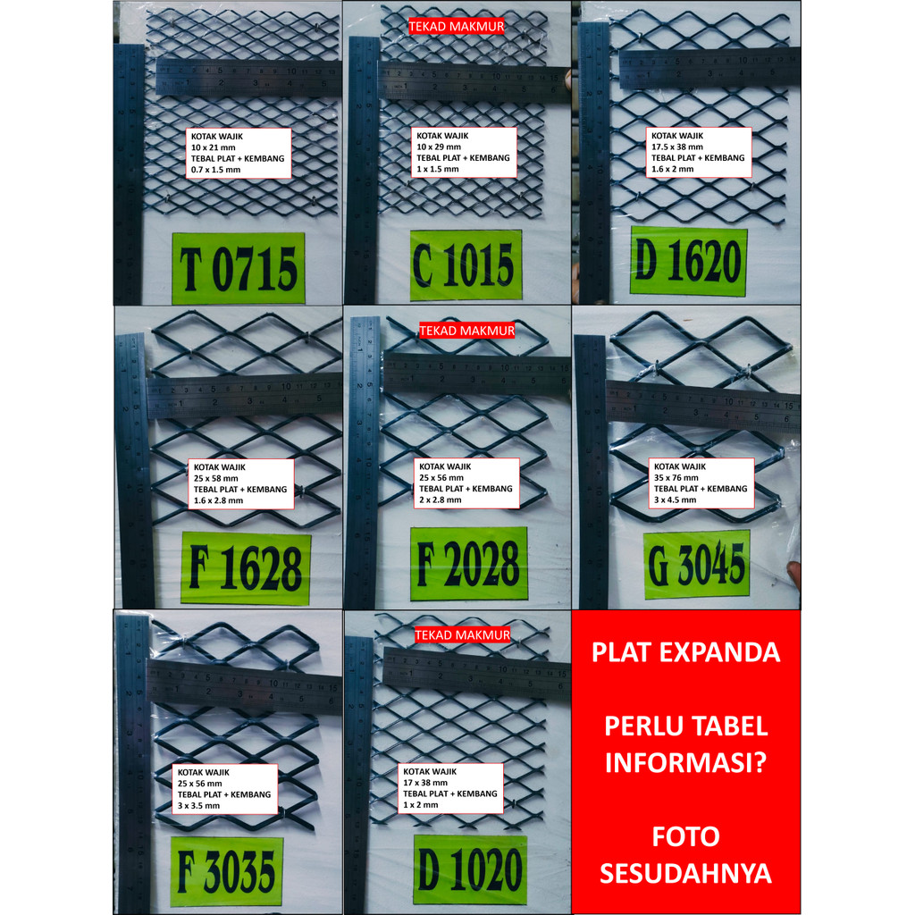 Jual Plat Besi Expanda - 20x20 cm - Plat Expanded - Expanded Mesh ...