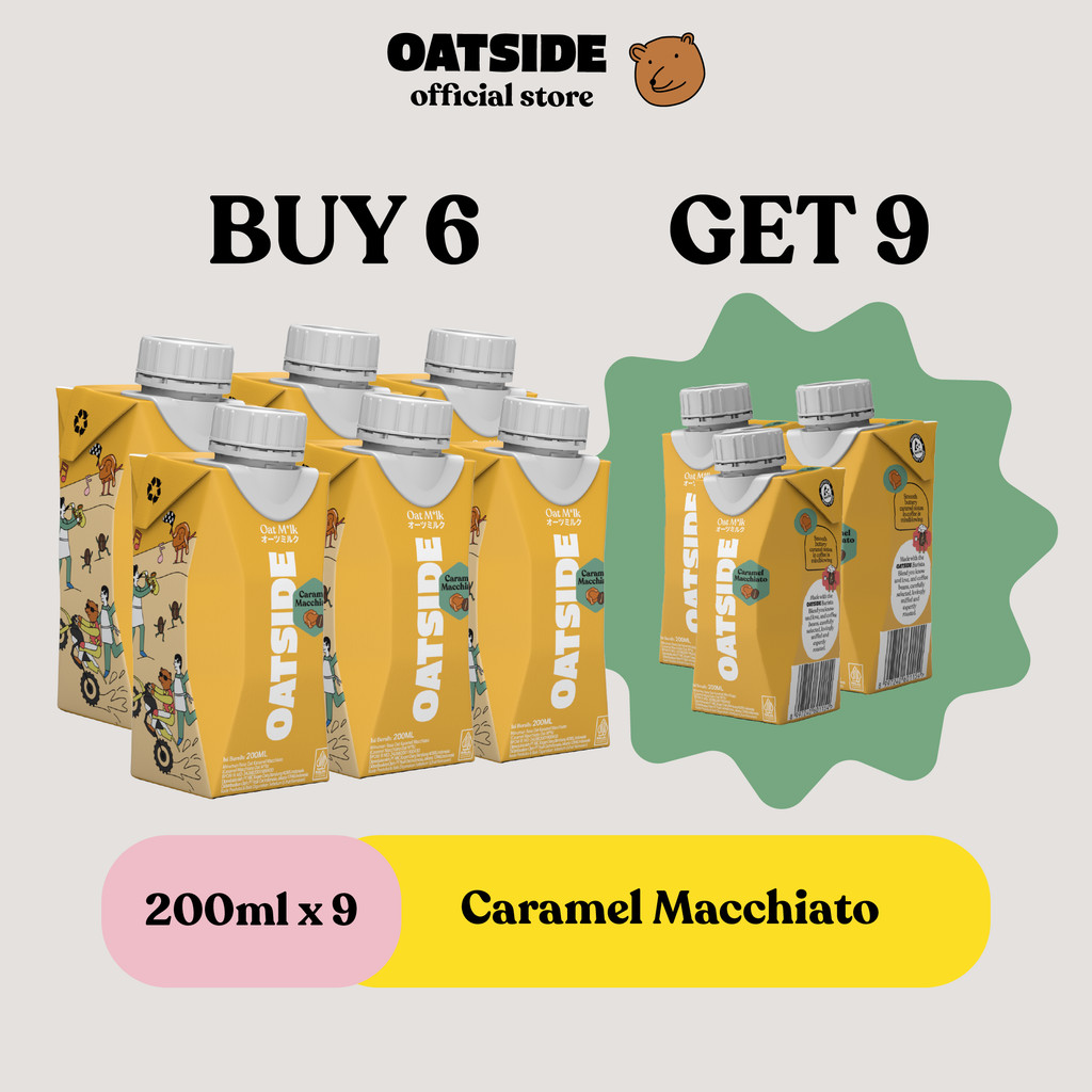 Jual [BUY 6 GET 9] OATSIDE Mini Oat Milk Caramel Macchiato 200ml (9 pcs ...