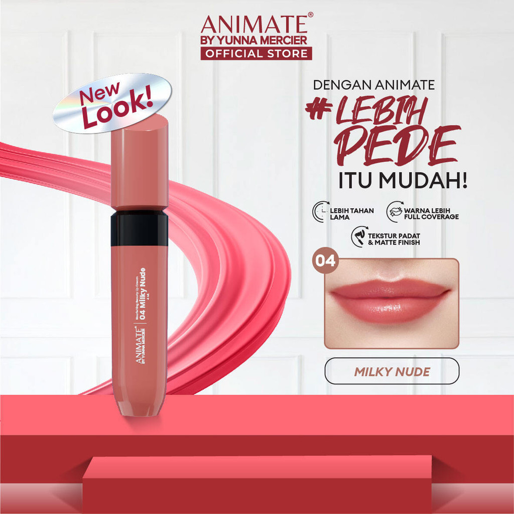 Jual Animate Nourishing Beauty Lip Cream 04 Milky Nude 4 ml | Shopee ...
