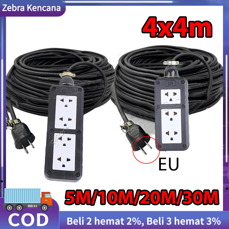 Jual 3600W Soket Kabel Extension Cord Extra-long Plug-in Strip 3M/5M ...