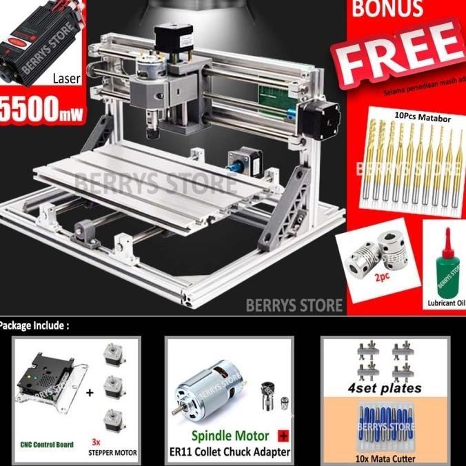 Jual [2 In 1] Mesin Cnc Laser 5500Mw + Router Cutting Grafir Kayu Akrilik | Shopee Indonesia