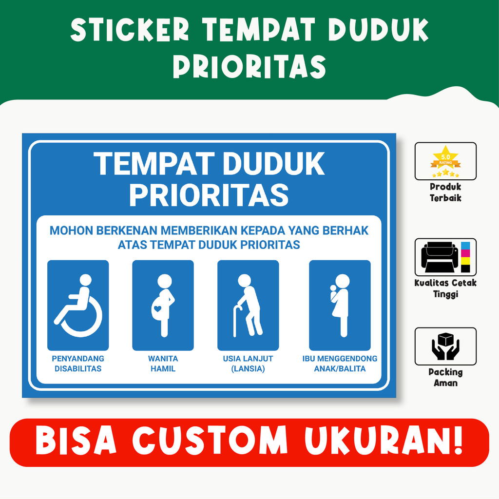 Jual STIKER Sticker TEMPAT DUDUK PRIORITAS | Shopee Indonesia