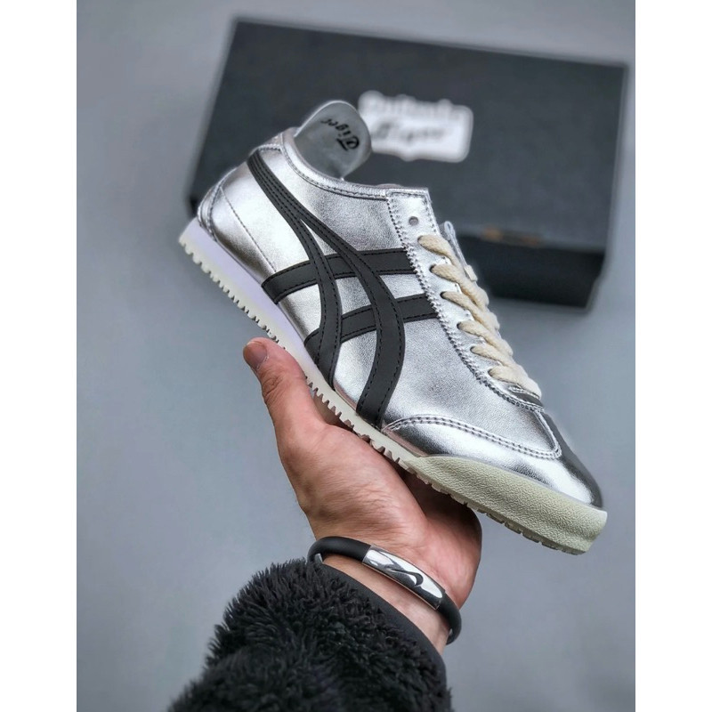 Jual Sepatu Onitsuka Mexico 66 Silver Black | Shopee Indonesia