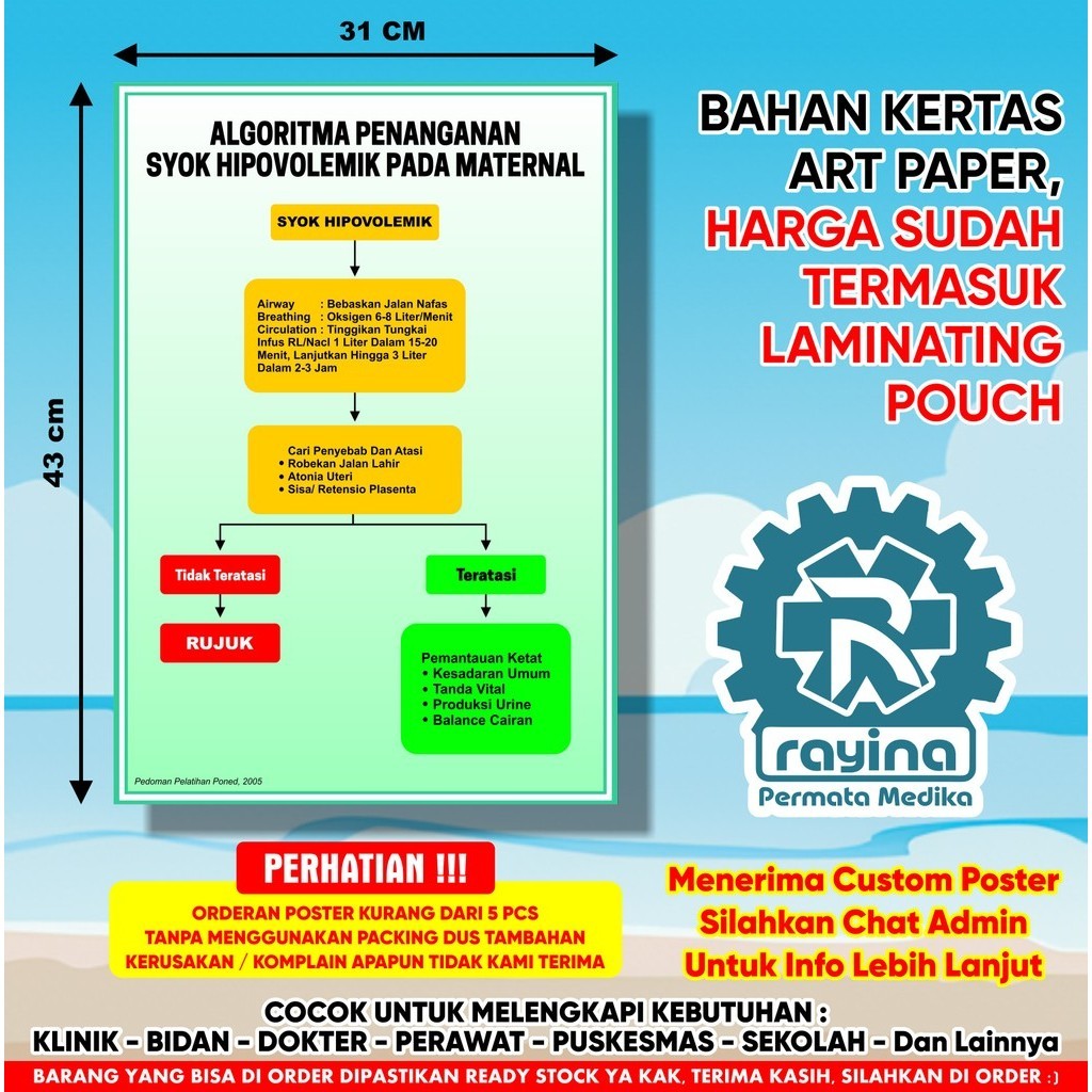 Jual Poster Penanganan Syok Hipovolemik Pada Maternal | Shopee Indonesia