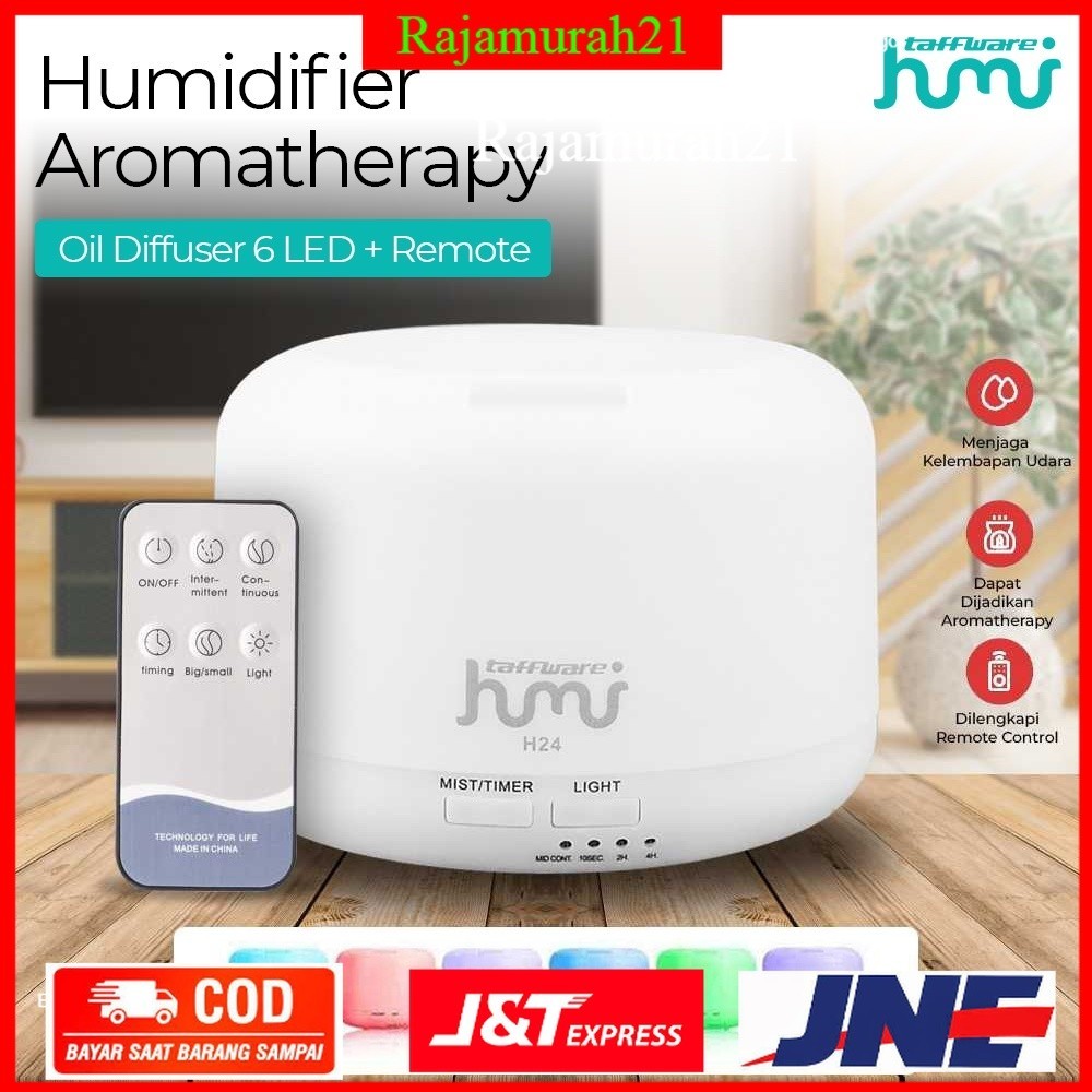 Jual Taffware HUMI Humidifier Aromatherapy Oil Diffuser 6 LED + Remote ...