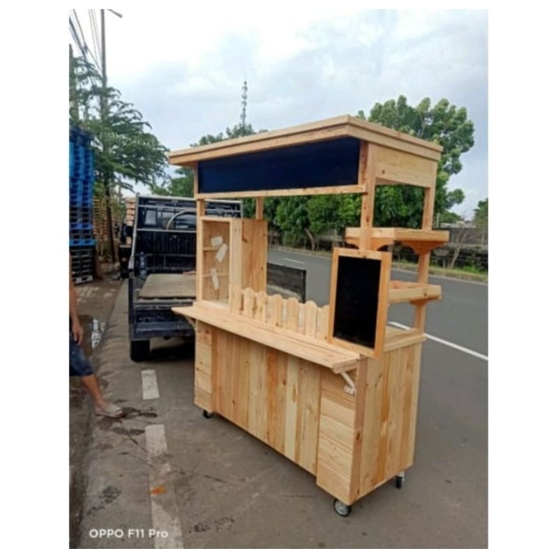 Jual GEROBAK KAYU JATI BELANDA/BOOTH KAYU/GEROBAK KAYU MURAH | Shopee ...