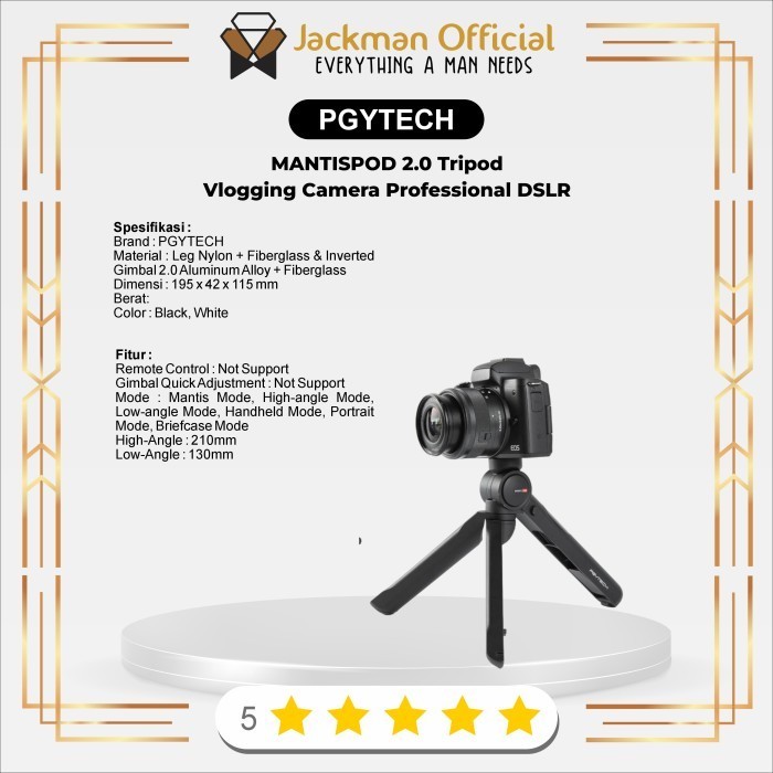 Jual PGYTECH MANTISPOD 2.0 Tripod Vlogging Camera Professional DSLR ...