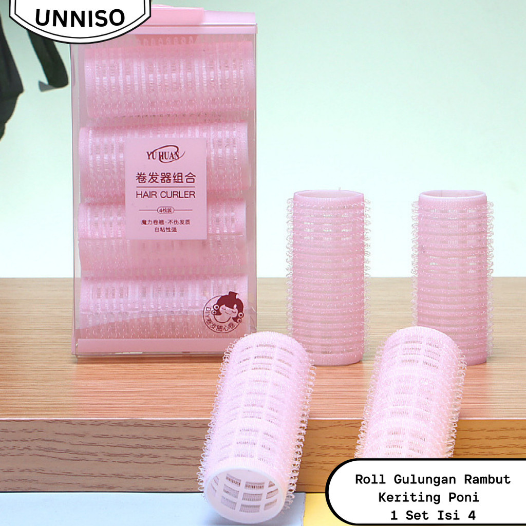 Jual UNNISO - Roll Gulungan Rambut Keriting Poni 1 Set Isi 4 | Shopee ...