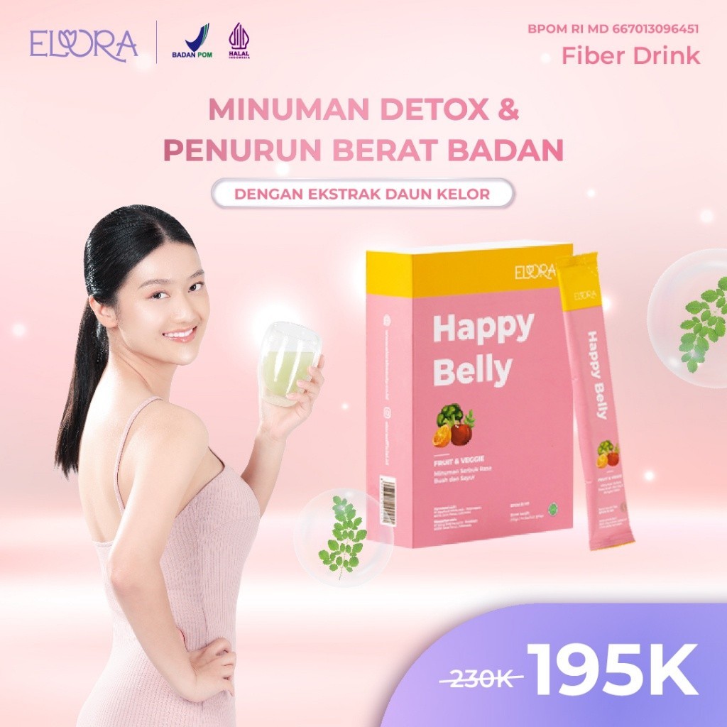 Jual 1 Box 14 Sachet | Elora Fiber Drink | Slimming Diet & Detox ...