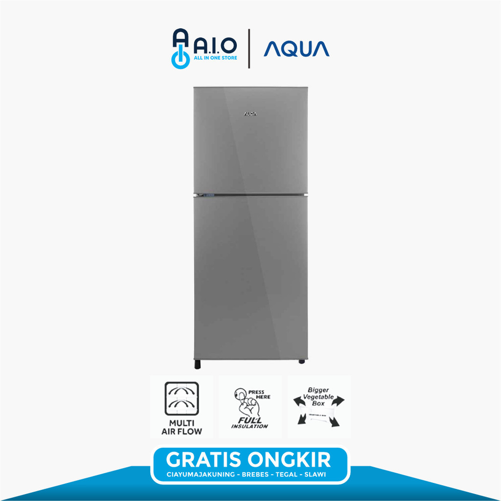 Jual AQUA - KULKAS 2 PINTU - AQR D251(SG) | Shopee Indonesia