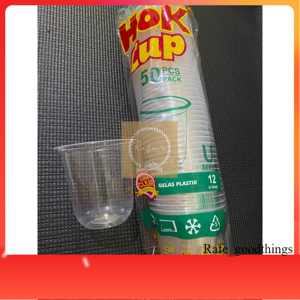 Jual GELAS PLASTIK BENING BENTUK OVAL/U-SERIES 12oz / 14oz / 16oz / 18oz / 22oz UNTUK MINUMAN ...