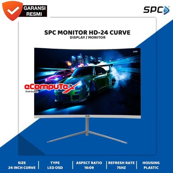 Jual Monitor LED SPC HD-24 Curve - 24" IPS HDMI VGA - TKDN RESMI | Shopee Indonesia