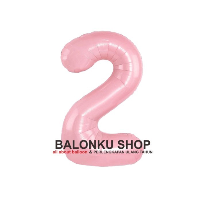 Jual Balon Foil Angka Jumbo Pink Pastel 80 Cm / Balon Angka Jumbo 80cm ...