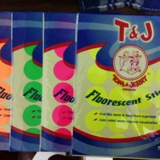 Jual LABEL STICKER BULAT WARNA WARNI 118 diameter 32mm T&J - Putih ...