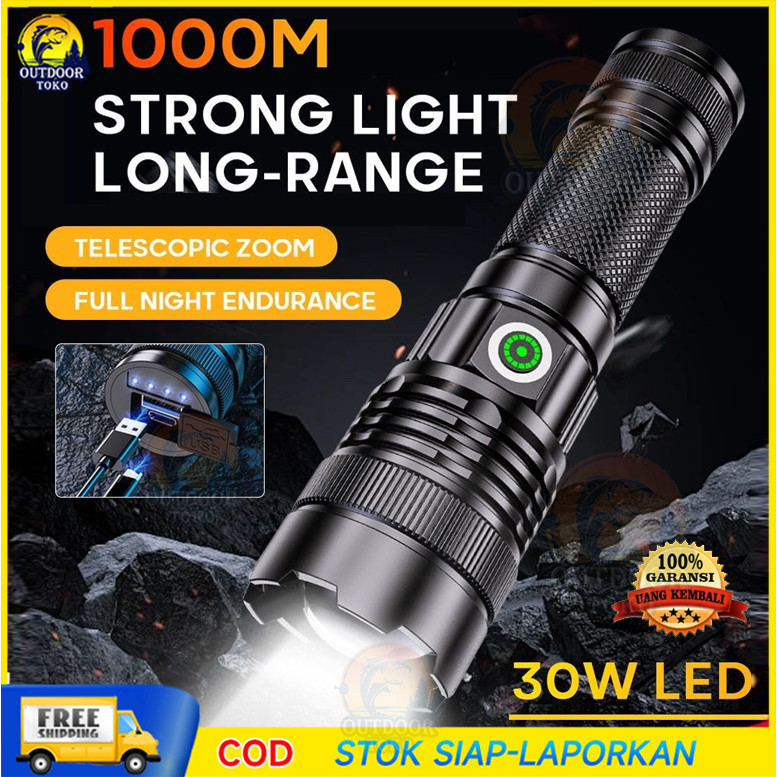 Jual Senter Super Terang Swat Torch Battery 18650 High Power Flashlight ...