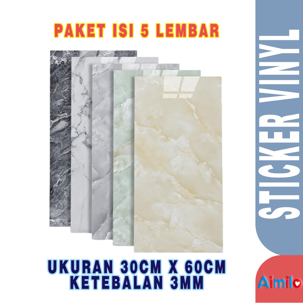 Jual PAKET ISI 5 LEMBAR !! Wallpaper Dinding VINYL Marble 30 cm x 60 cm ...