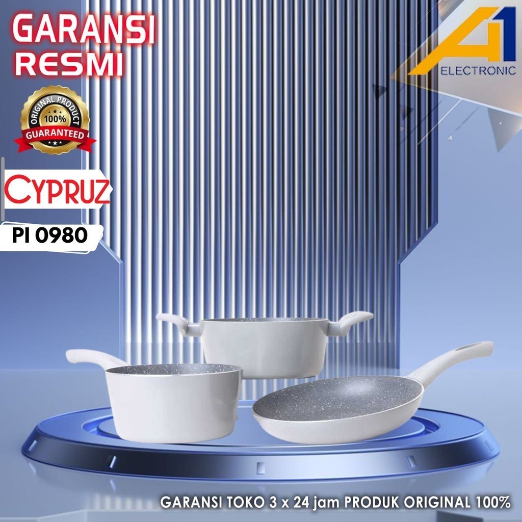 Jual Cookware Set CYPRUZ PI 0980 / PI0980 Daily Featherlight Grey ...