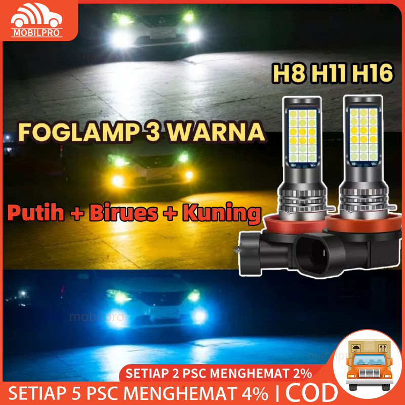 Jual LED FOGLAMP 3 WARNA H8 H11 H16 AVANZA XENIA CALYA SIGRA AGYA AYLA ERTIGA JAZZ BRIO ROCKY ...