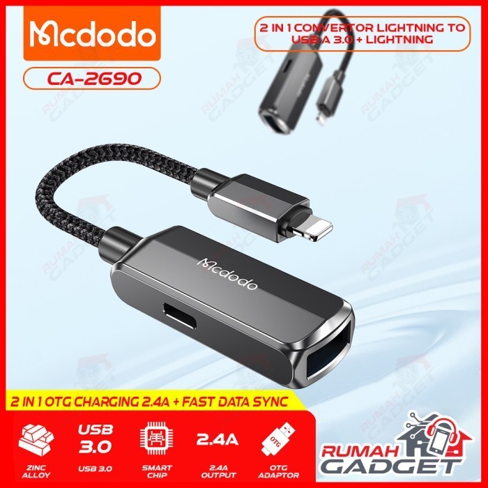 Jual MCDODO - CA-2690 - 2 in 1 OTG Converter - USB 3.0 To Lightning ...