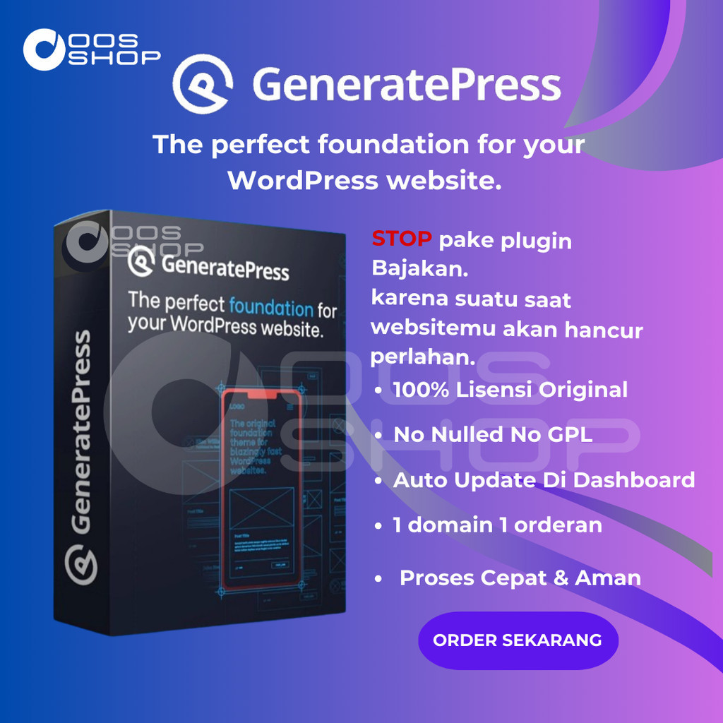 Jual GeneratePress Premium Original License Lifetime Automatic Update + Full personal support ...