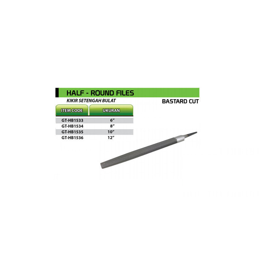 Jual TEKIRO KIKIR SETENGAH BULAT KASAR HALF ROUND FILES BASTARD CUT 6 ...