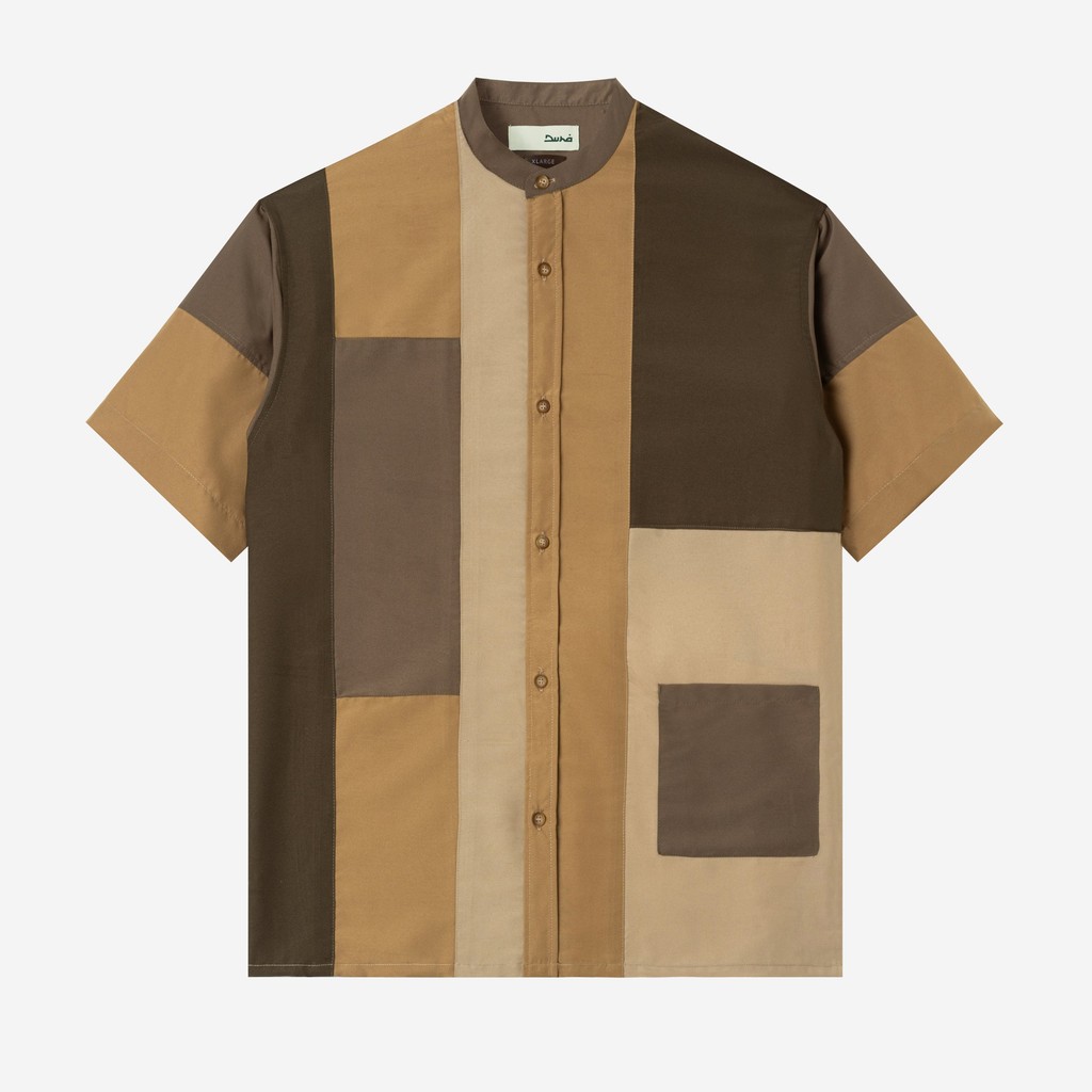 Jual DUHA Baju Muslim Patchwork Lengan Pendek - Ward - Khaki Olive ...