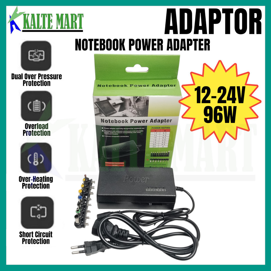 Jual Adaptor Notebook Universal Power Adjustable 12v-24v, 12v - 20v4.5A ...