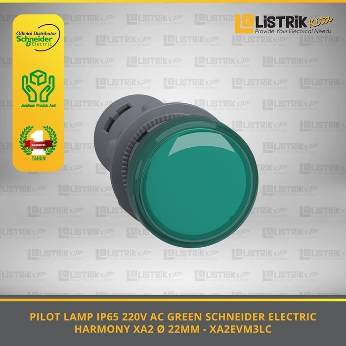 Jual SCHNEIDER MEDIUM XA2 PILOT LIGHT 220VAC GREEN - XA2EVM3LC | Shopee ...