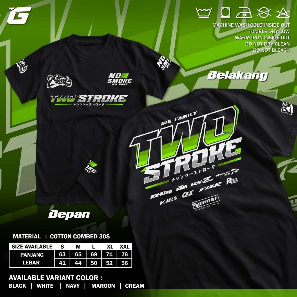 Jual jaul KAOS NEW 2 STROKE GREEN BIG FAMILY NEW CONCEPT KAOS DRAG ...