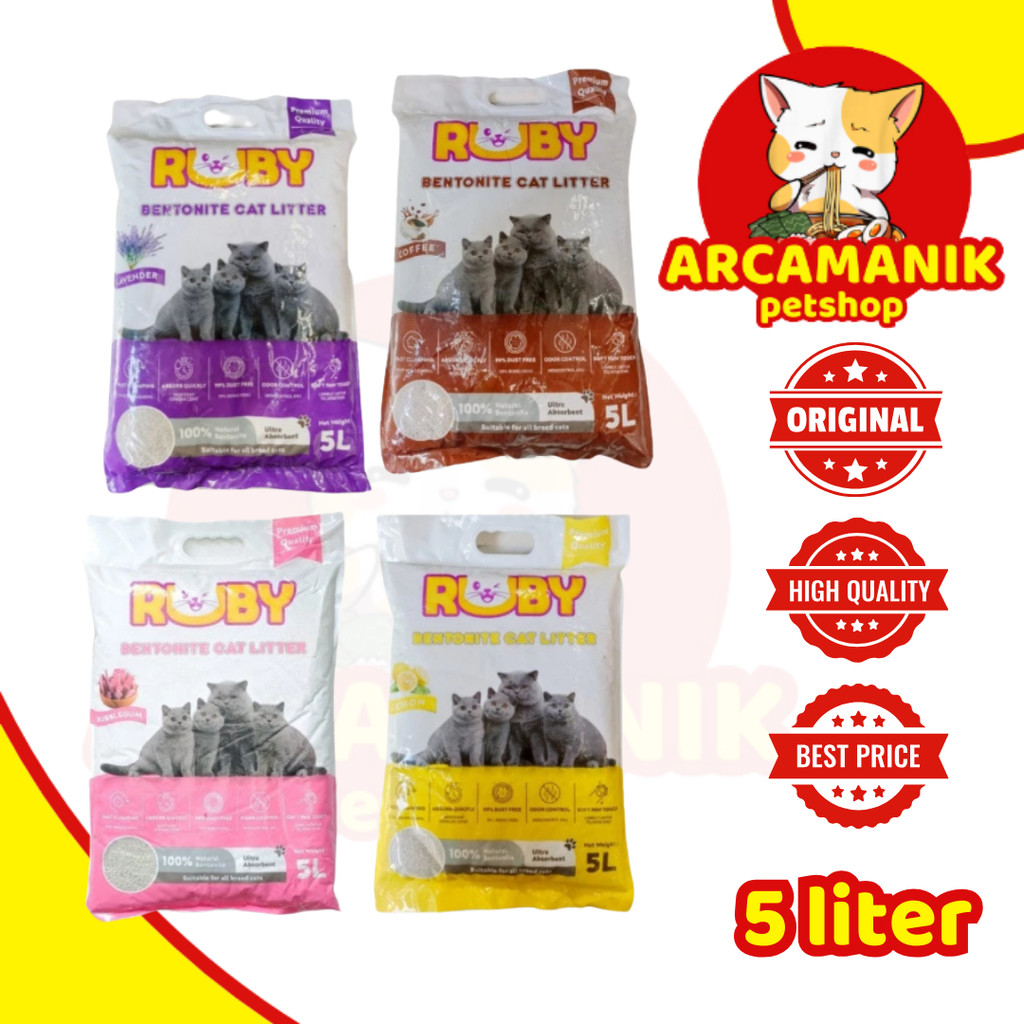 Jual PASIR KUCING GUMPAL WANGI RUBY 5 Liter | Shopee Indonesia