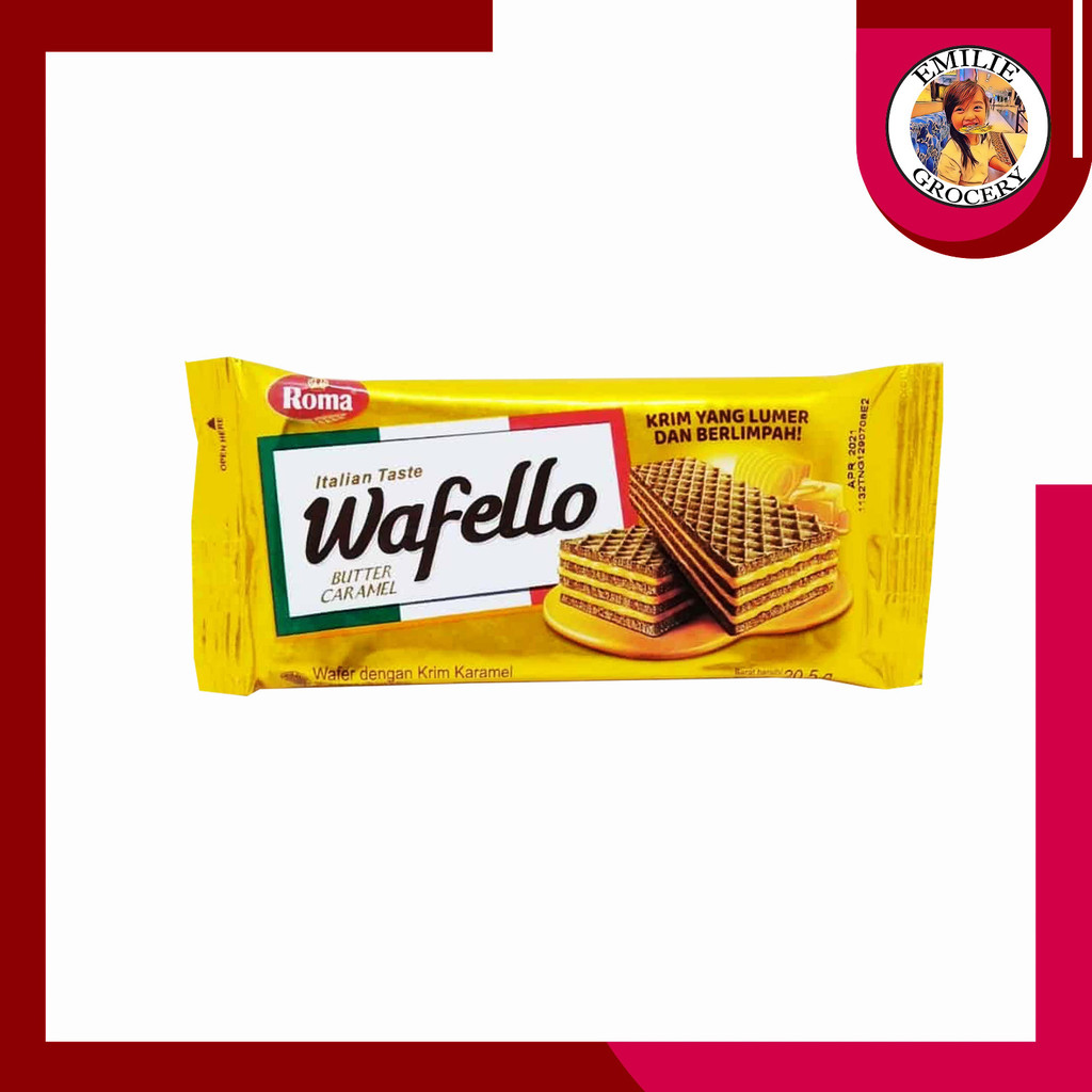 Jual Roma Wafello Butter Caramel Wafer 15gram 15 gram 10Pcs 10 Pcs ...