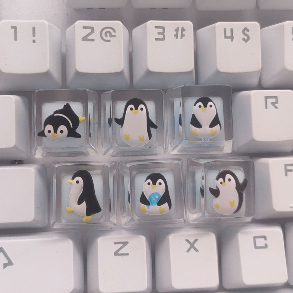Jual Handmade Epoxy Resin Mechanical Keyboard Keycap Kawaii Penguin ...