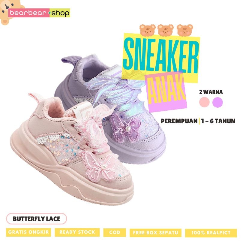 Jual SEPATU SNEAKER ANAK PITA CANTIK FASHION TRENDING BUTTERFLY PRETTY ...