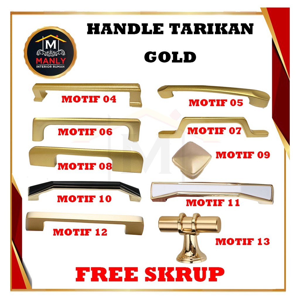 Jual Handel Handle EMAS Tarikan Laci Hitam Minimalis Modern Bulat ...
