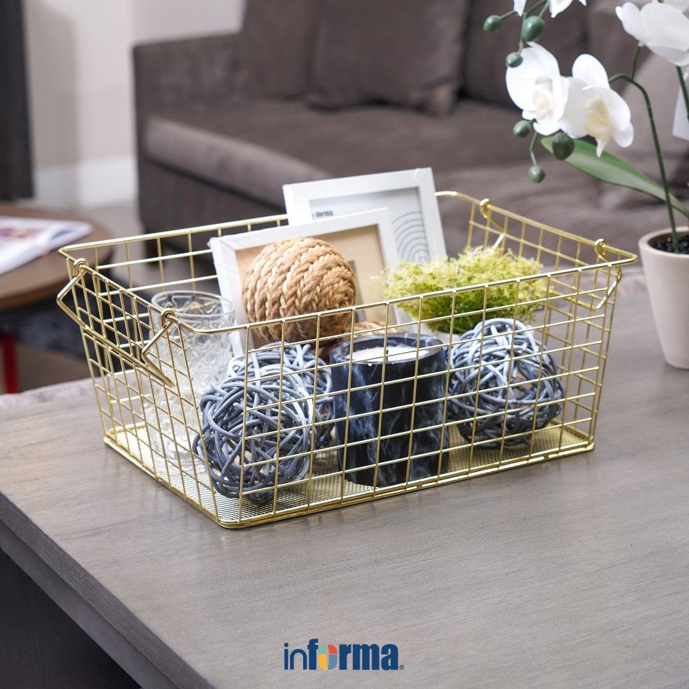 Jual Informa 40X30X17 cm Keranjang Penyimpanan Susun - Gold Storage ...