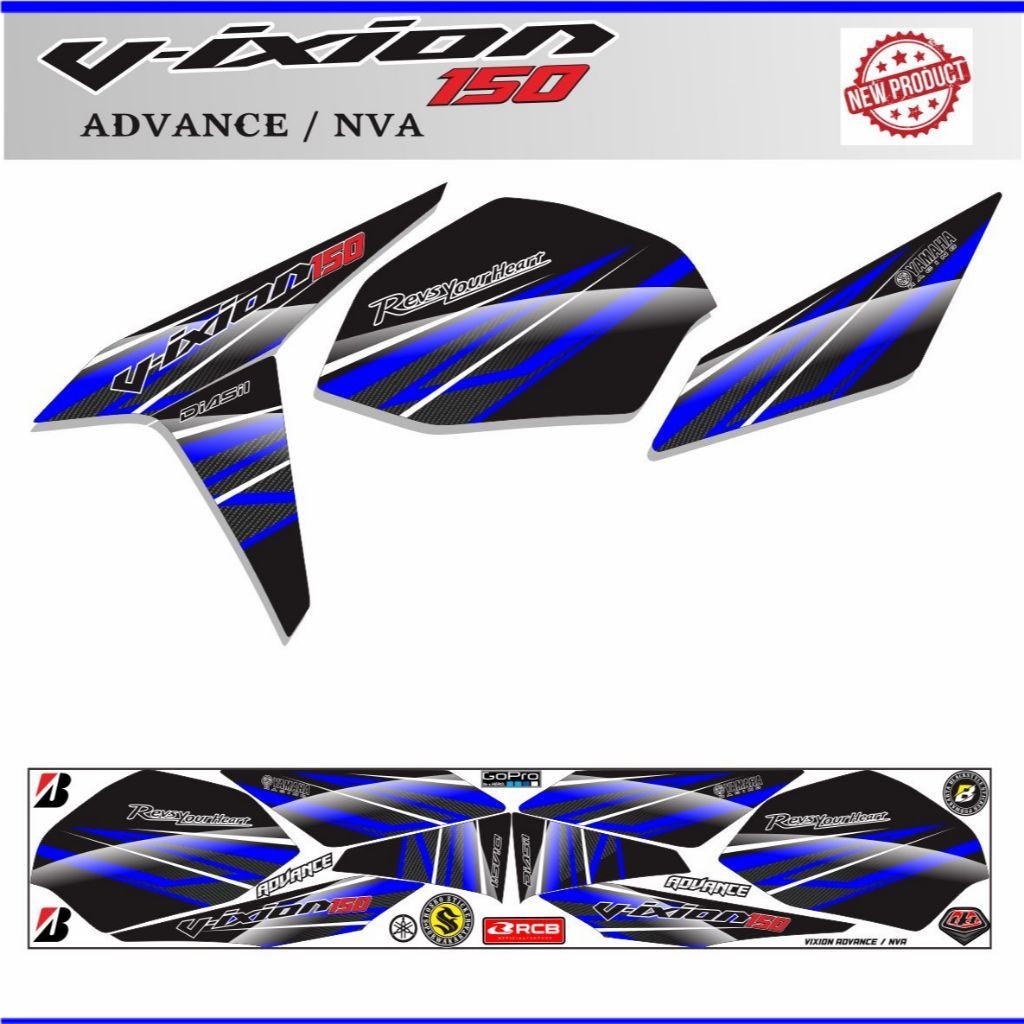 Jual STIKER RACING STRIPING POLET SIMPLE MOTOR YAMAHA VIXION NEW NVA STIKER LIS MOTIF KEREN ...
