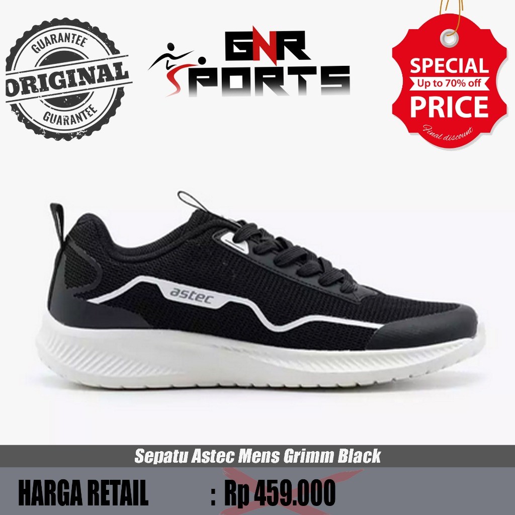 Jual Sepatu Astec Mens Grimm Sneakers Black Original 100% | Shopee ...