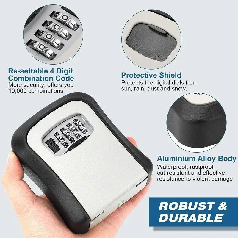 Jual Waterproof Key Safe Storage Box Key Lock Box Wall Mount Key Lock Box 4 Digit Digit Password ...