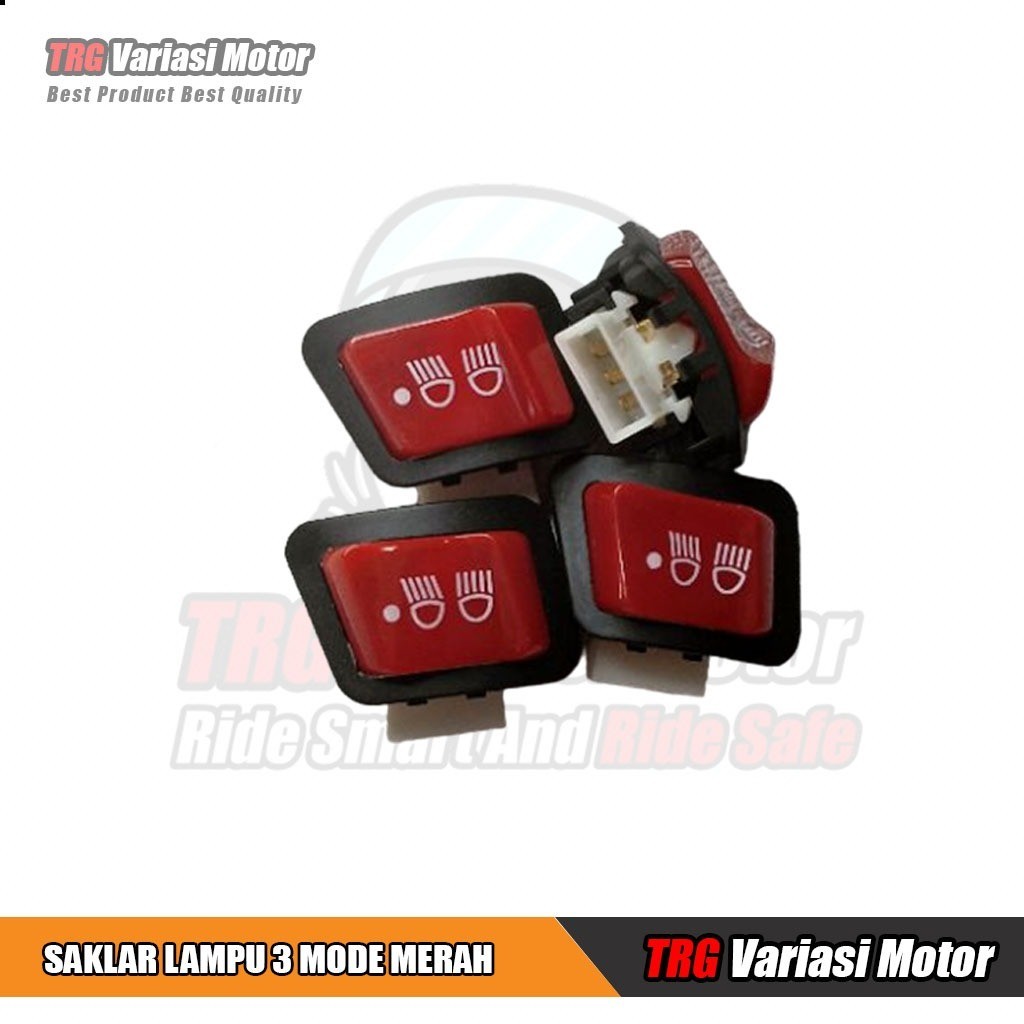 Jual Saklar Lampu Motor 3 Mode 3 pin Merah Saklar Dim Beat Fi Vario ...